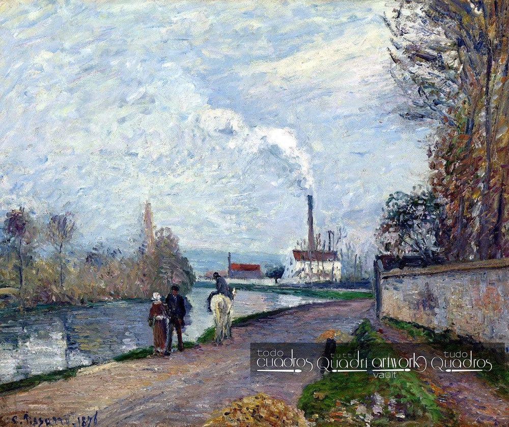 Cuadro "El Río Oise cerca de Pontoise" de Pissarro, réplica al óleo.